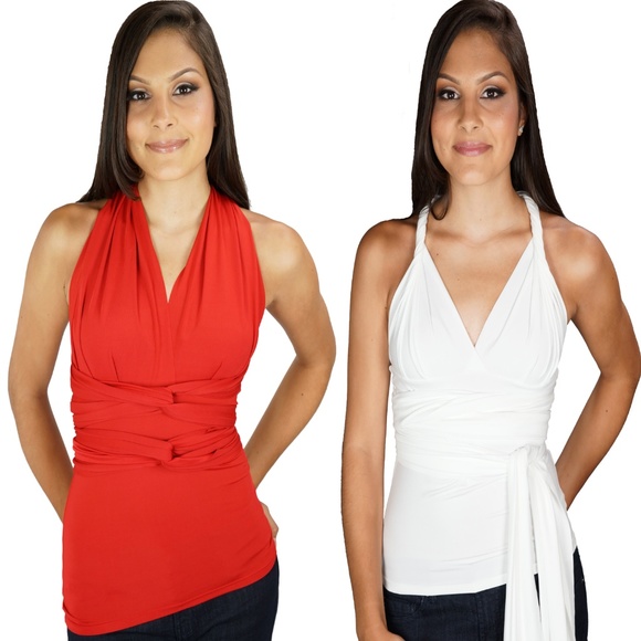 ENWRAPTURE VINTAGE | Tops | New White Convertible Transformer Top 2 To ...